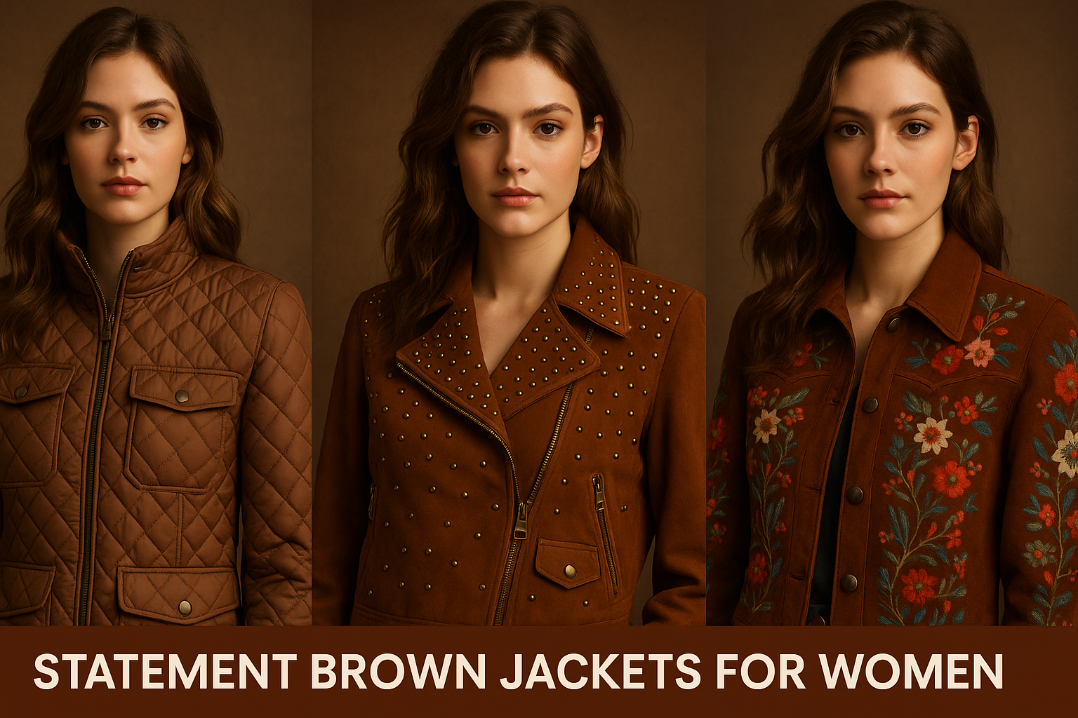 Statement Brown Jackets for Women: Quilted, Studded and Embroidered Lo