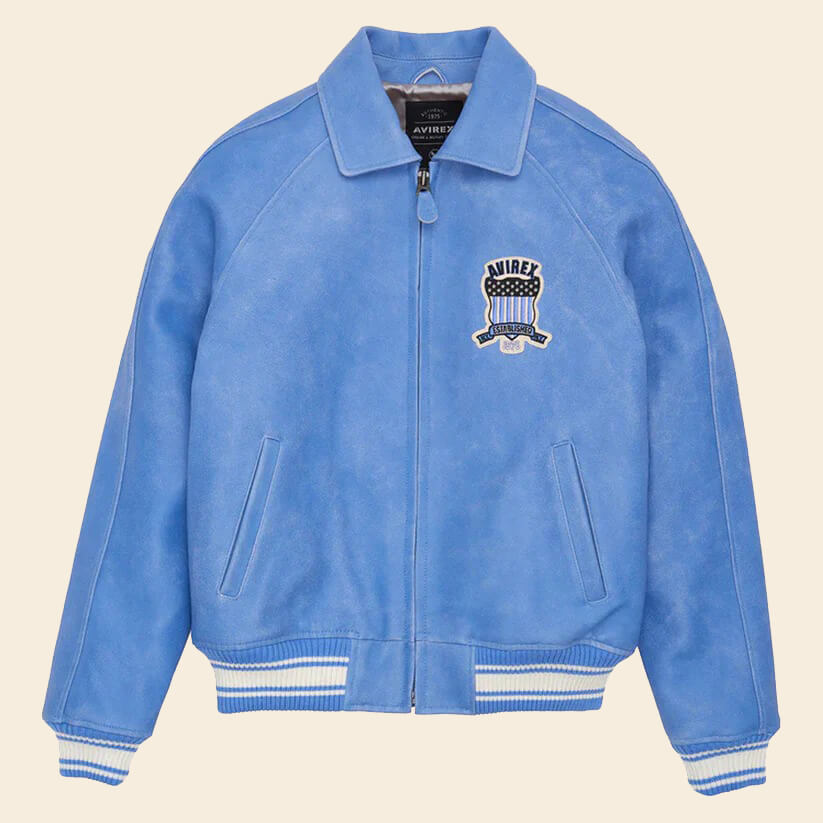 Exclusive Denim Bomber Varsity Jacket - Limited Edition Avirex Jacket