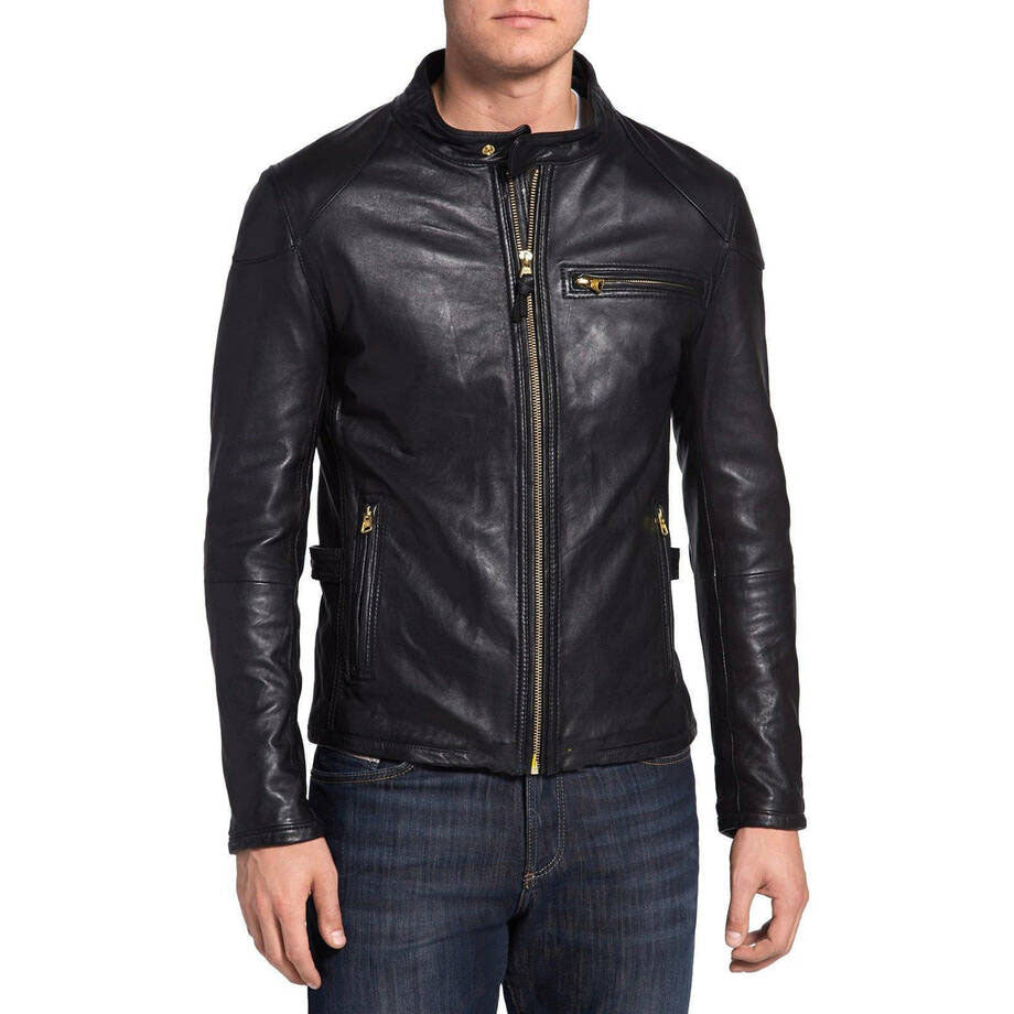 Shop Premium Lambskin Biker Jacket Men's | Free Shipping