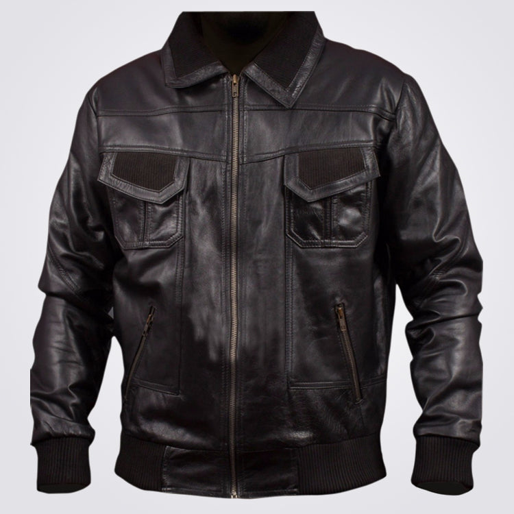 Shop Men's American Bomber Leather Jacket | Free Shipping
