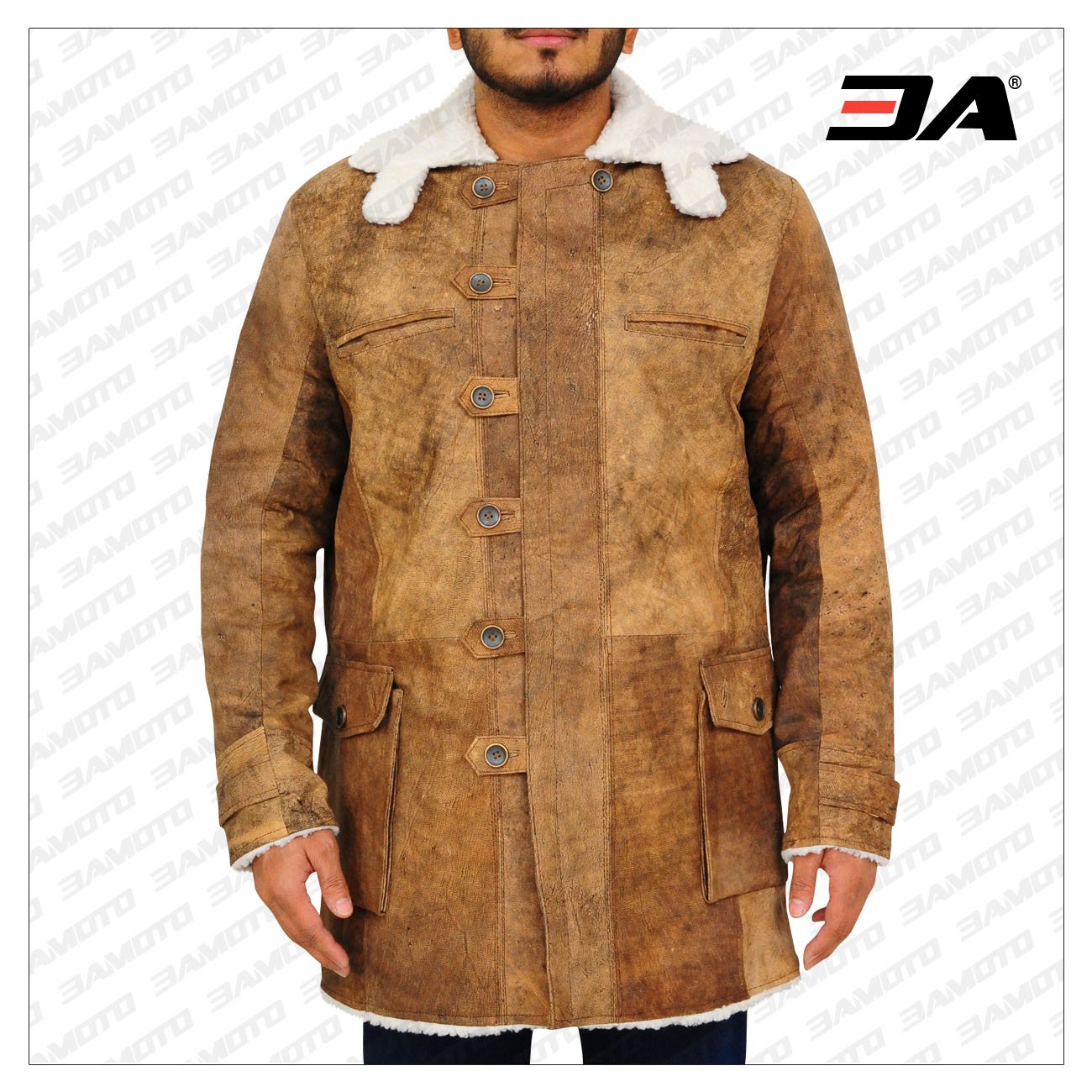 Stylish Brown Bane Leather Jacket | Shearling Fur Coat