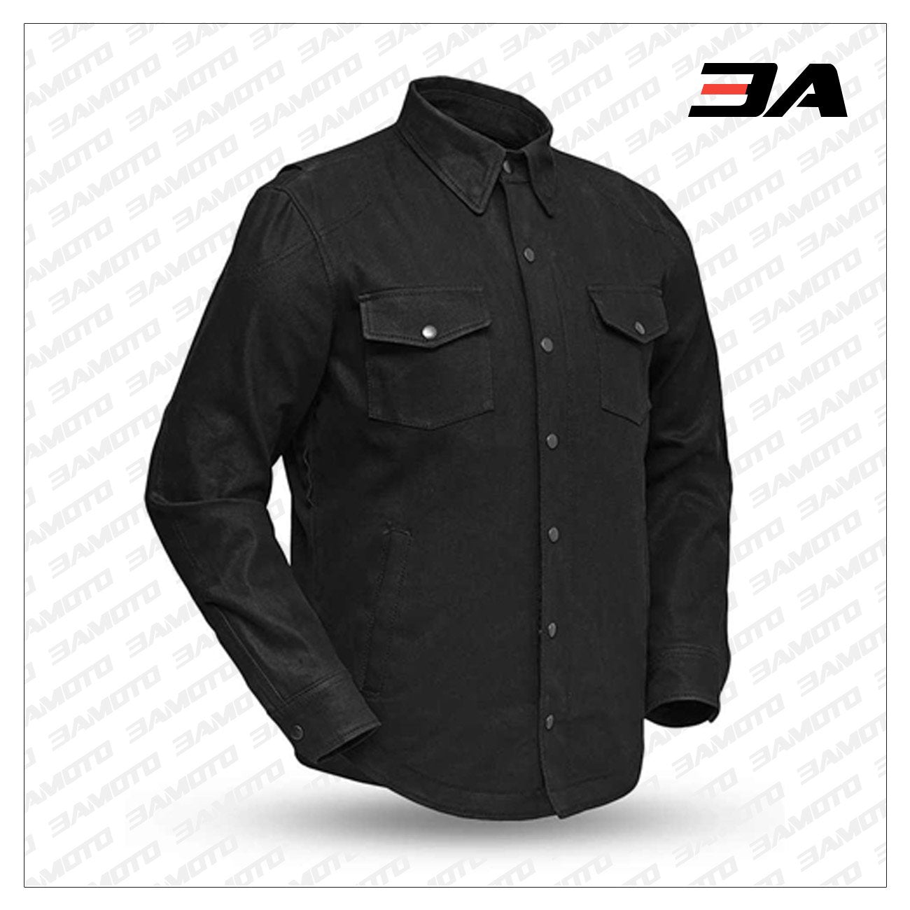 Black Denim Motorcycle Jacket - Get a Free Shipping