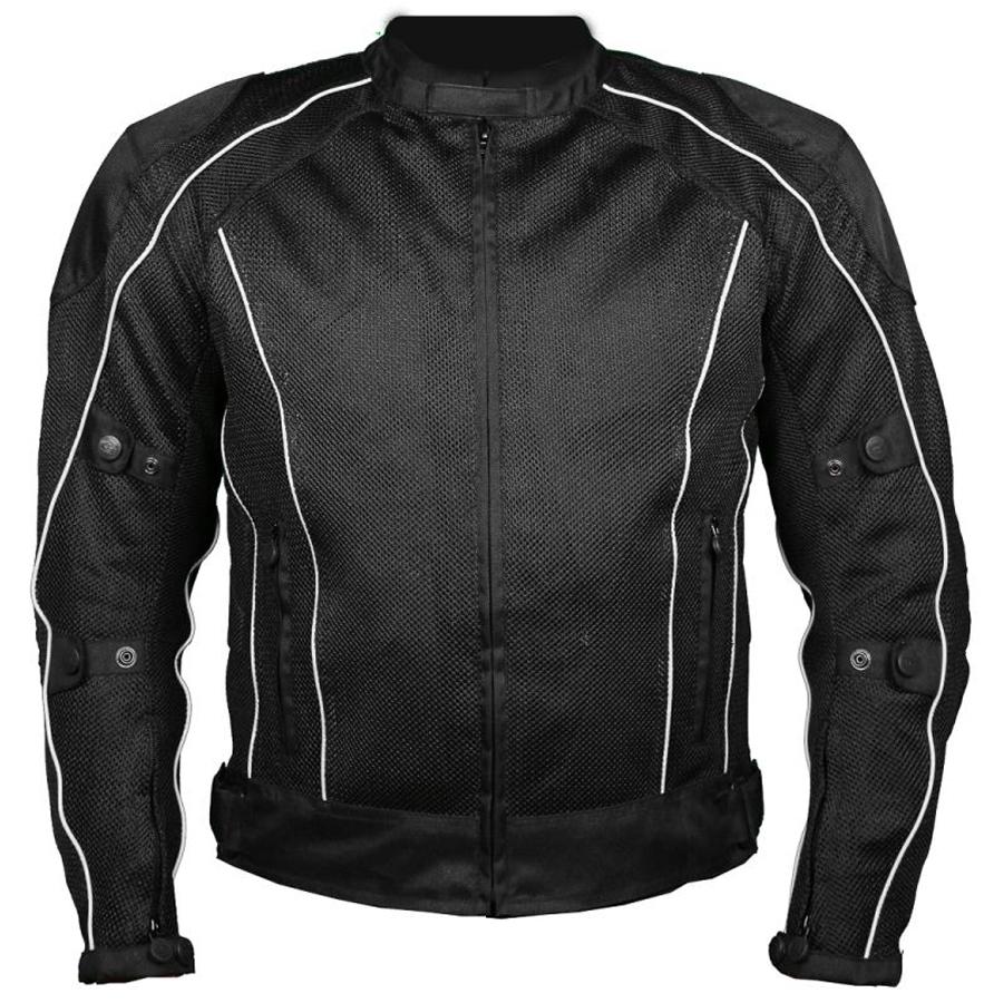 Black Motorcycle Mesh Jacket - Summer Motorcycle Jacket