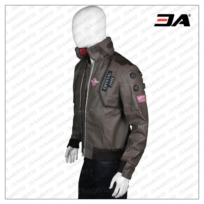 Buy Cyberpunk Green Leather Jacket | Cyberpunk Samurai Green Jacket