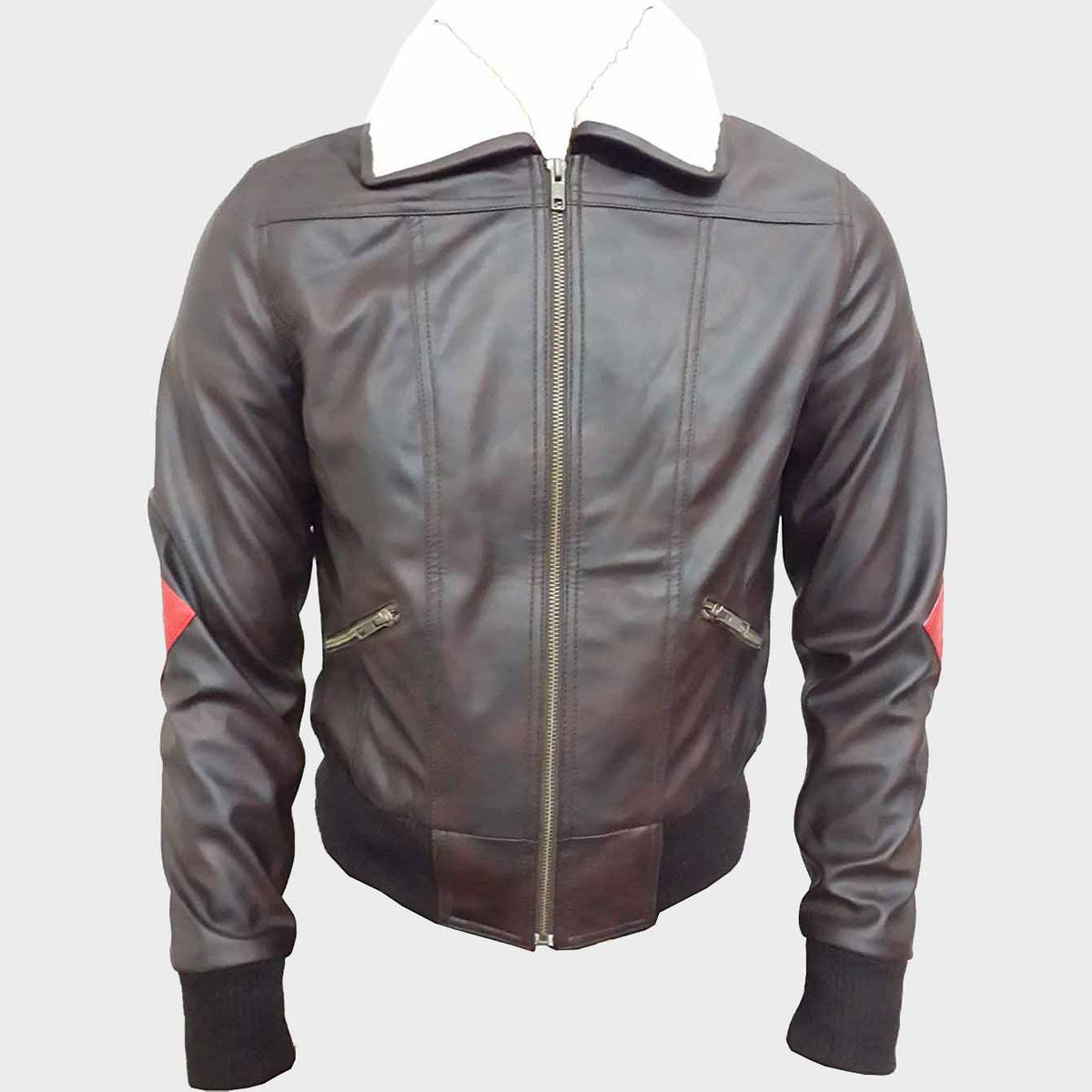 Bombshells Harley Quinn Leather Jacket | Aviator Leather Jacket