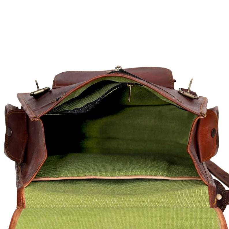 Vintage Brown Leather Backpack