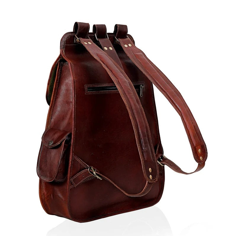 Vintage Brown Leather Backpack