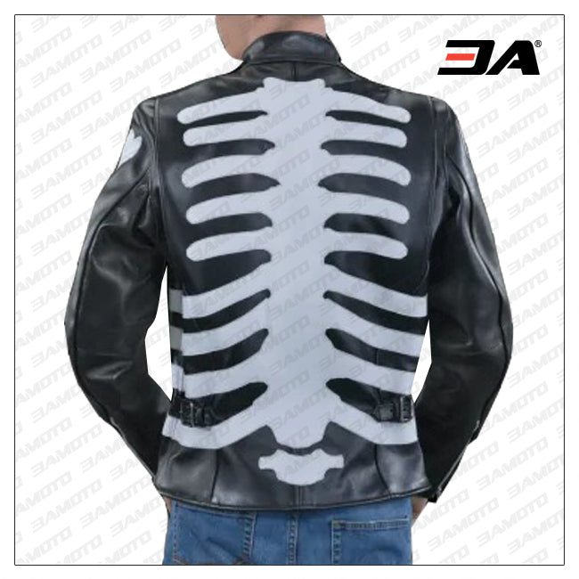 Black and White Skeleton Bones Racing Jacket - Skeleton Racing Jacket