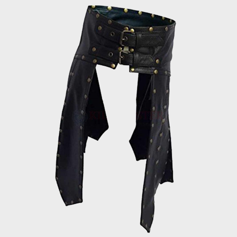Roman Leather Kilt | Custom Roman Kilt Black